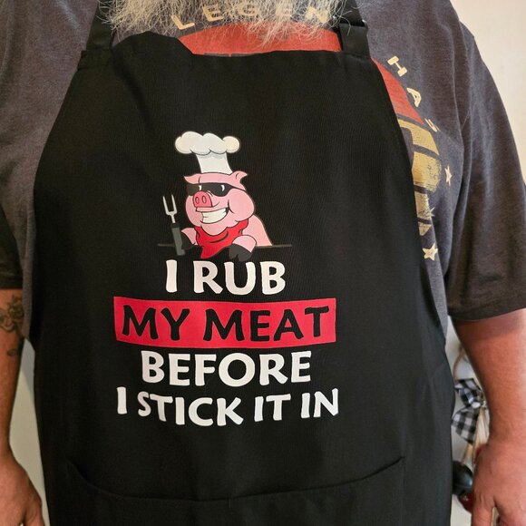Other | Black Bbq Apron With Humorous Print | Poshmark